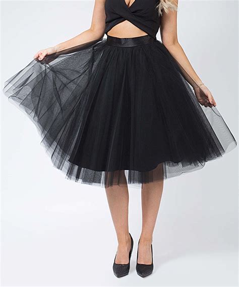 Space 46 Boutique Black Soft Midi Tulle Skirt
