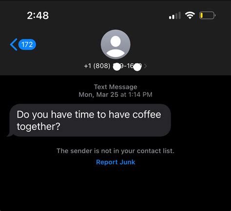 Random Text From Unknown Number Asking To Get Coffee Rscams