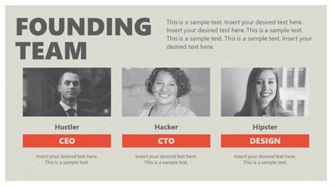 Founding Team Pictures Slide Slidemodel