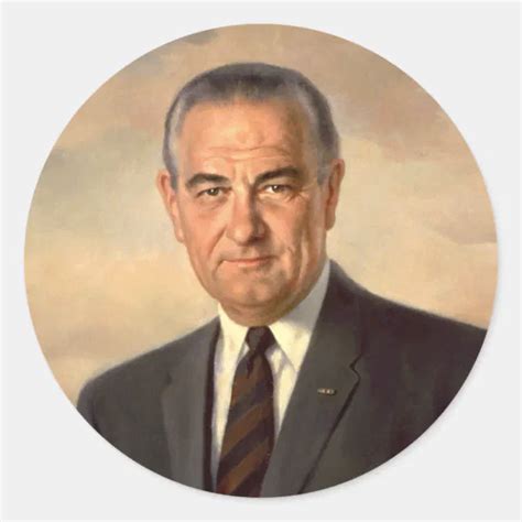 Lyndon Johnson Official Portrait Classic Round Sticker Zazzle