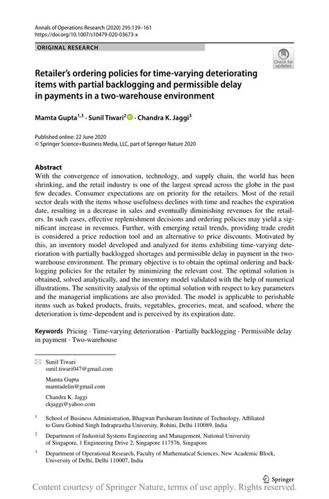 Retailers Ordering Policies For Time Varying Deteriorating Items With Partial Backlogging And