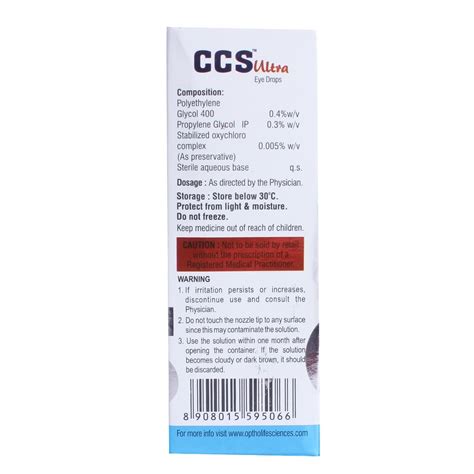 CCS Ultra Eye Drop Ml Price Uses Side Effects Composition Apollo Pharmacy