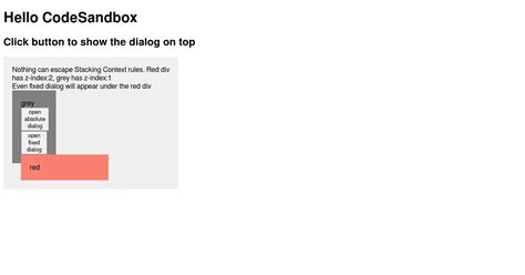 Divs With Fixed Position And Stacking Context Codesandbox