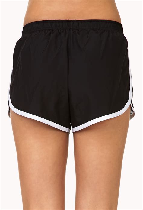 Lyst Forever 21 Contrast Trim Run Shorts In Black