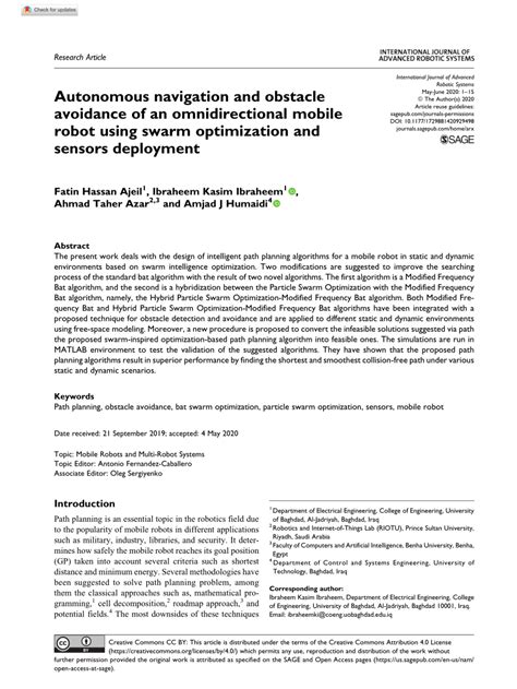 Pdf Autonomous Navigation And Obstacle Avoidance Of An