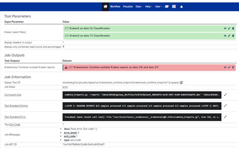 Krakentools Combine Multiple Kraken Reports Fails With Kraken2 Reports Tool Help Galaxy