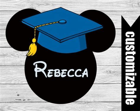 Graduation Mickey Ears Iron On T Shirt Transfer Printable