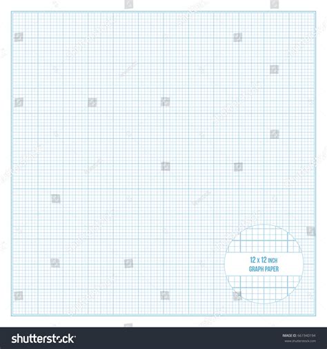 Vector Blue Printable Graph Paper 12x12 Stock Vector Royalty Free