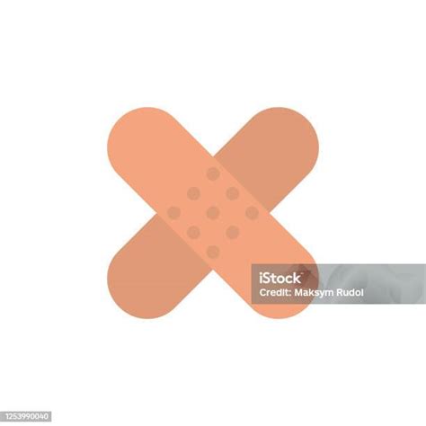 의료 석고 패치 플랫 아이콘 흰색 배경에 격리 된 벡터 일러스트 가리기에 대한 스톡 벡터 아트 및 기타 이미지 가리기 가지