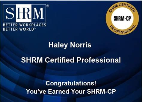 Haley Norris Shrm Cp On Linkedin Shrmcp Humanresourcesmanagement