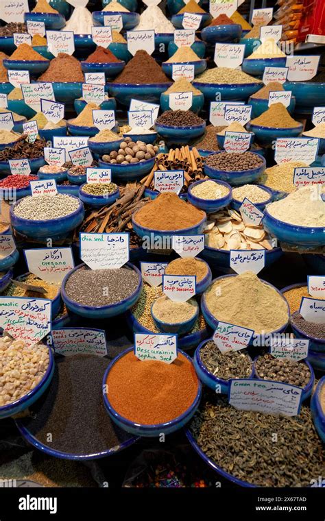 A Selection Of Local Spices For Sale Displayed At The Vakil Bazaar In