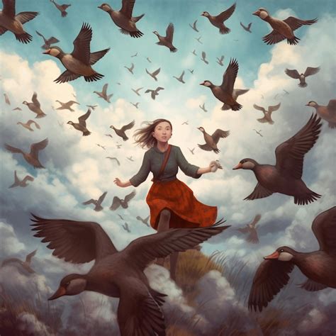 Premium Ai Image Happy Girl Illustration