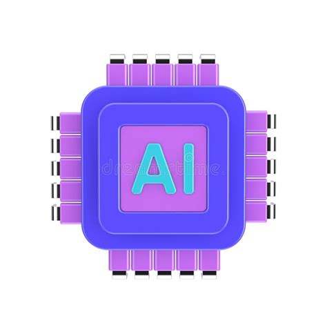Cartoon Ai Powered Microchip Cpu Processor Web Icon D Rendering Stock