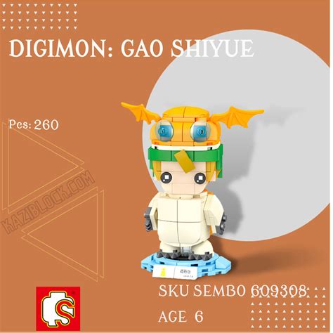 Sembo™ 609308 Digimon Gao Shiyue Brick Set Kazi Block