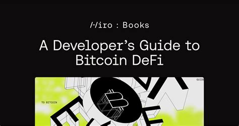 A Developers Guide To Bitcoin DeFi
