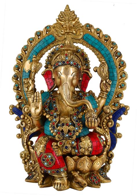 Lord Ganesha Mangalkari Ganesh Sitting On Lotus Bhagwan Idol Etsy