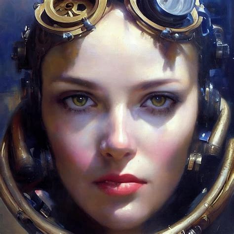 Premium Photo Steampunk Woman Portrait Illustration