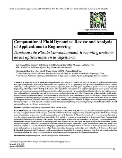 pdf computational fluid dynamics review and analysis of applications