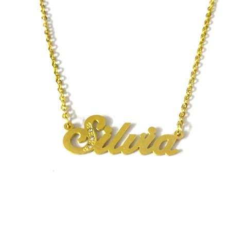 Fairladyhood Custom Name Necklace Silvia Personalized Name Pendant
