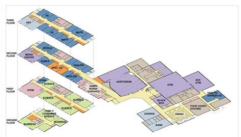 Colorful High School Floor Plans