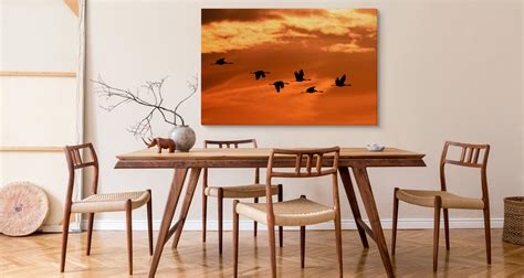 CANVAS Leinwand Bilder XXL Wandbilder Kunstdruck Kraniche Sonnenaufgang EBay