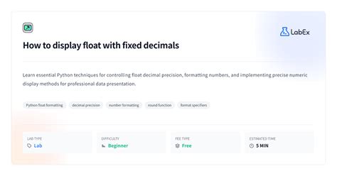 How To Display Float With Fixed Decimals Labex