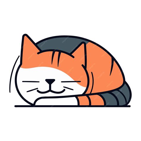 Premium Vector Cute Cat Sleeping On Pillow Vector Illustration In