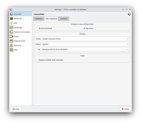 Prism Launcher Launcher Settings