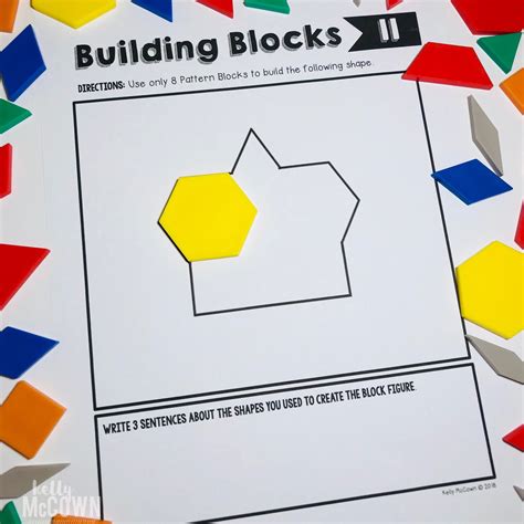 Kelly McCown Pattern Blocks Elementary Task Cards Set