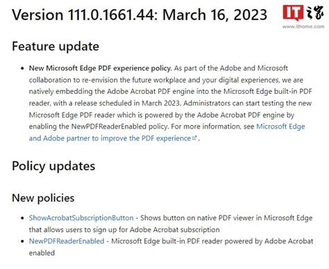 微軟 Edge 111穩定版瀏覽器已原生支持 Adobe Acrobat Pdf 閱讀器 資訊咖