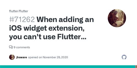 when adding an ios widget extension you can t use flutter variables to