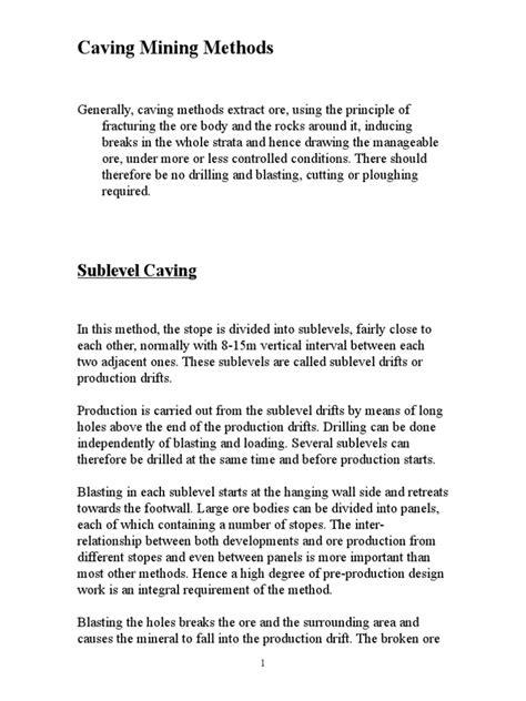 sublevel caving pdf mining nature