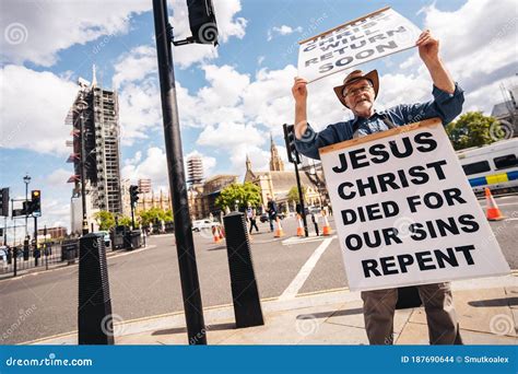 A Preacher Against Homosexuality At The Christopher Street Day Csd In