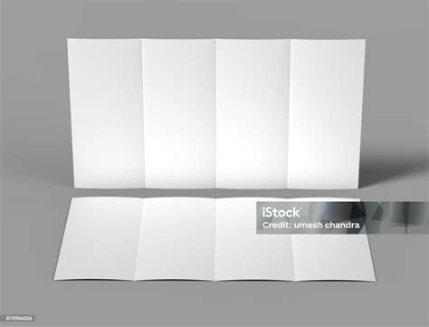 더블 게이트 배 세로 4 패널 안내 책자를 모의 흰색 서식 파일을 빈 프레 젠 테이 션 디자인 3d 그림입니다 접힌에 대한 스톡