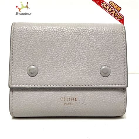 【やや傷や汚れあり】セリーヌ Celine 3つ折り財布 スモール フォールデッドマルチファンクション レザー ライトグレー 財布の落札情報