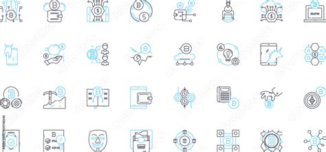 Quantum Computing Linear Icons Set Quantum Superposition