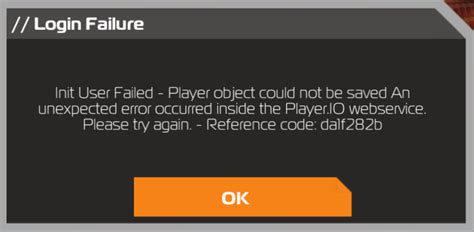 I M Getting An Error From The Player Io Webservice And Can T Log In