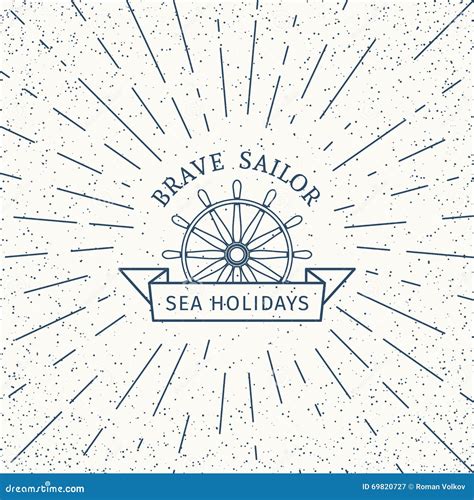 Vector Retro Nautical Logo Template Stock Vector Illustration Of