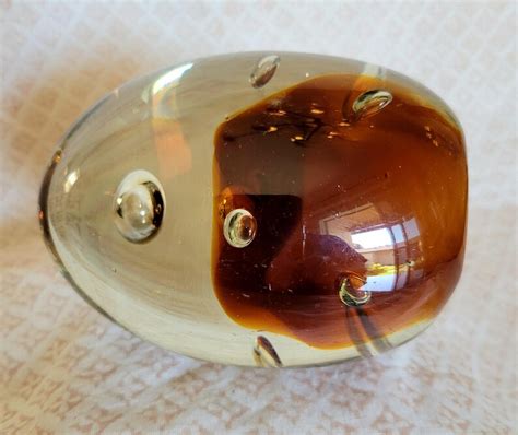 Egg Shaped Glass Paperweight Etsy