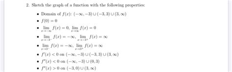 solved 2 sketch the graph of a function with the following
