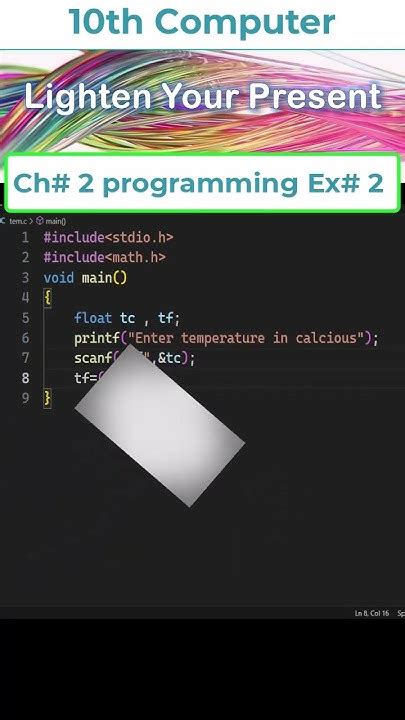 Programmingexercise 2 Ch2 10th Computer New Book Solution Youtube
