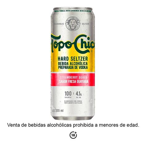 Bebida Alcohólica Preparada Topo Chico Hard Seltzer Fresa Guayaba 355