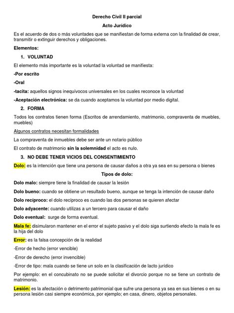 Derecho Civil Ii Parcial Apuntes Pdf Intención Derecho Penal