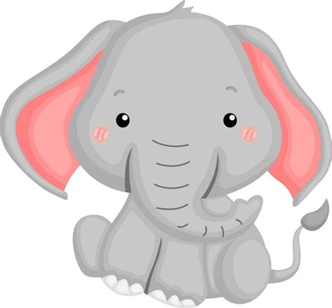 Un Vector De Un Lindo Elefante Vector Premium