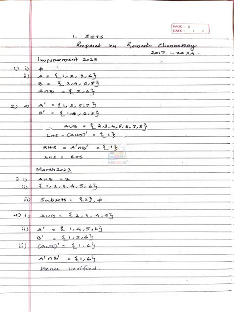 Hsslive Xi Maths 1 Sets Solutions Pdf