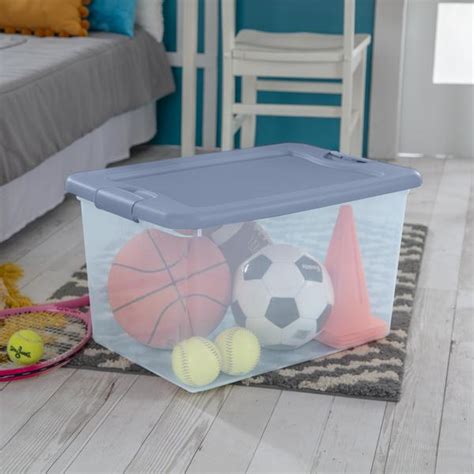 Sterilite 1497 64 Quart Latching Box Blue Tint 14974606