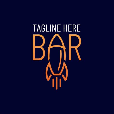 Rocket And Bar Logo Design Template With Typography Style 9523822