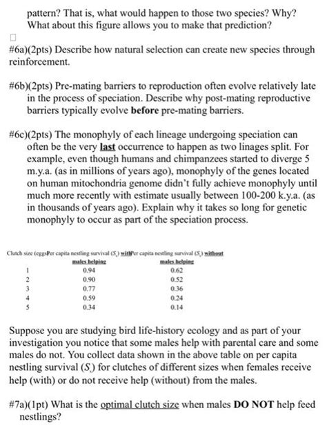 Solved 1a 1pt In The Context Of Speciation Define