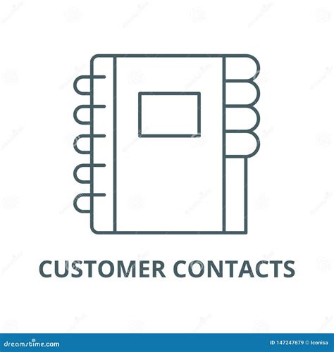 Customer Contacts Vector Line Icon Linear Concept Outline Sign