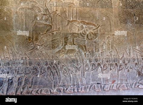 Bas Relief Of The Commander Of The Vanguard Riding An Elephant And The